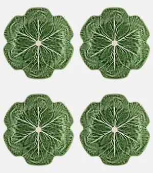 BORDALLO PINHEIRO Cabbage Set Of 4 Ceramic Dinner Plates - Green