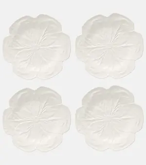 BORDALLO PINHEIRO Cabbage Set Of 4 Ceramic Dinner Plates - White