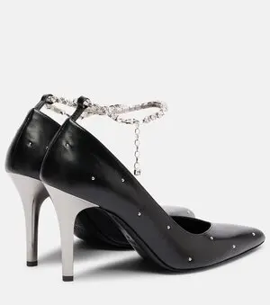 Isabel Marant Étoile Embellished Leather Pointed Toe Pumps
