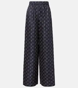 Tory Burch Paisley Jacquard Wide-leg Pants - Blue