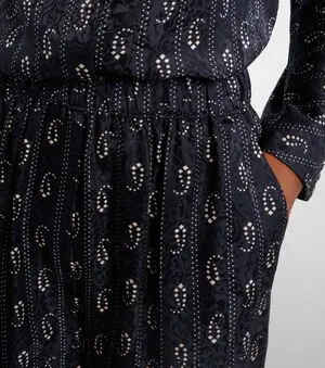Tory Burch Paisley Jacquard Wide-leg Pants - Blue
