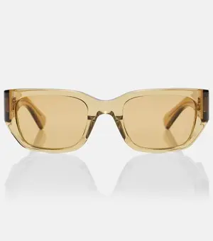 Bottega Veneta Intrecciato Rectangular Sunglasses - Yellow