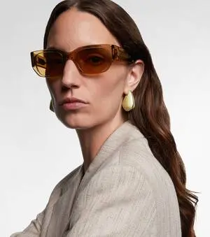 Bottega Veneta Intrecciato Rectangular Sunglasses