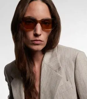 Bottega Veneta Intrecciato Rectangular Sunglasses