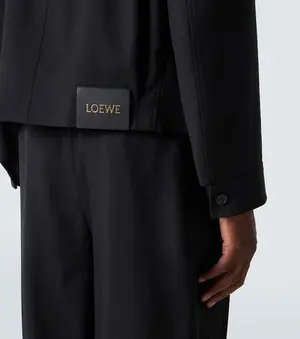 Loewe Belted Wool Blouson With Leather Trim