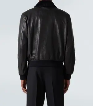 Saint Laurent Shearling-trimmed Leather Bomber Jacket