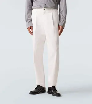 Giorgio Armani Cotton-blend Straight Pants