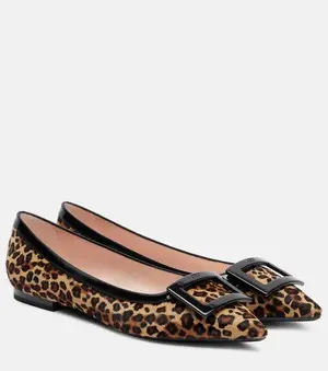 ROGER VIVIER Gommette Ball Calf Hair Ballet Flats - Black