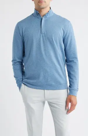 Johnnie-o Rubin Herringbone Quarter Zip - Maliblu
