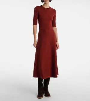 Gabriela Hearst Wool, Cashmere, And Silk Maxi Dress - Red