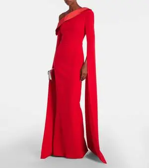 Safiyaa Rinoa Caped Crépe Gown