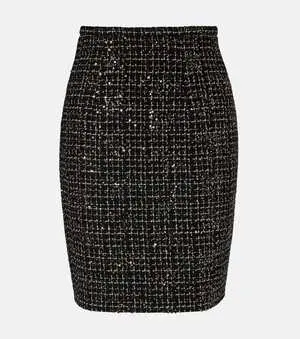 Safiyaa Ayaka Sequined Tweed Pencil Skirt