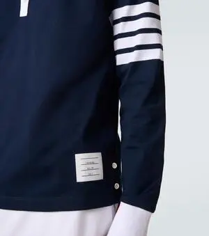 Thom Browne 4-bar Cotton Jersey Polo Sweater