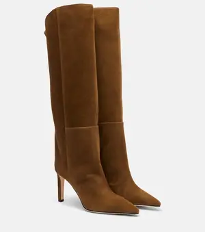JIMMY CHOO Alizze 85 Suede Knee-high Boots - Brown