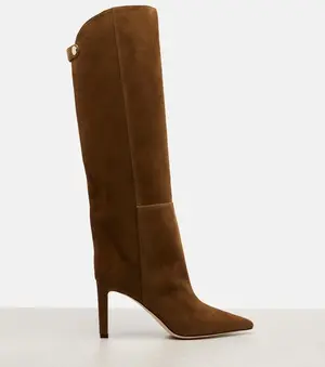 JIMMY CHOO Alizze 85 Suede Knee-high Boots - Brown