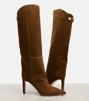JIMMY CHOO Alizze 85 Suede Knee-high Boots - Brown
