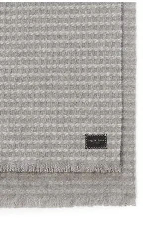 Rag & Bone Joni Recycled Wool Blend Waffle Scarf - Grey