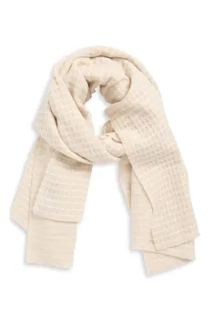 Rag & Bone Joni Recycled Wool Blend Waffle Scarf - Oatmeal