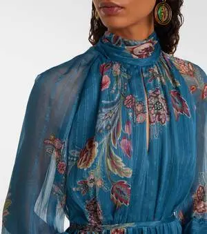 Etro Paisley Silk Chiffon Gown