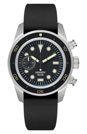 UNIMATIC Diving Heritage Chronograph Diving Watch - Black
