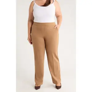 Anne Klein High-waisted Pull-on Trousers - Vicuna