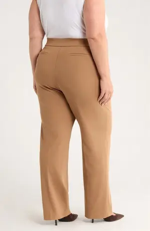 Anne Klein High-waisted Pull-on Trousers - Vicuna