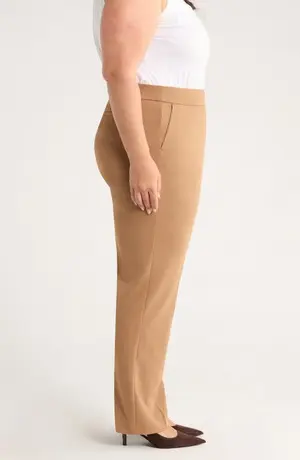 Anne Klein High-waisted Pull-on Trousers - Vicuna