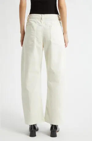 NILI LOTAN Tribeca Barrel Leg Corduroy Trousers - Stone