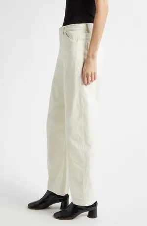 NILI LOTAN Tribeca Barrel Leg Corduroy Trousers - Stone