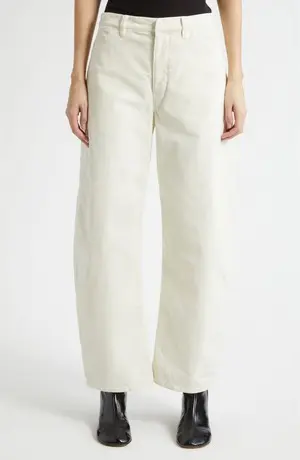 NILI LOTAN Tribeca Barrel Leg Corduroy Trousers - Stone