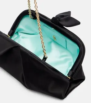 AQUAZZURA Bow Tie Small Satin Clutch