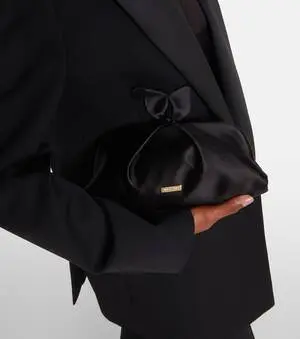 AQUAZZURA Bow Tie Small Satin Clutch