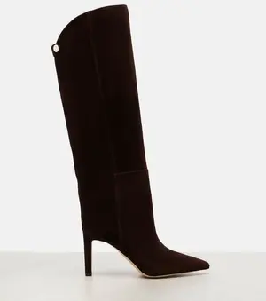 JIMMY CHOO Alizze 85 Suede Knee-high Boots - Brown