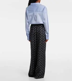 Tory Burch Paisley Jacquard Wide-leg Pants - Blue