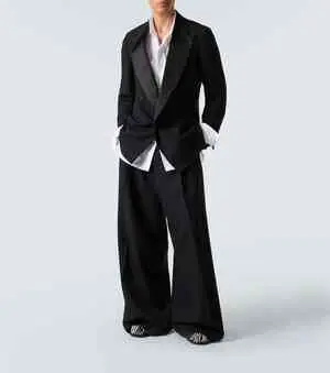 Dries Van Noten Double-breasted Wool And Silk Suit Jacket