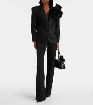 Magda Butrym Floral-appliqué Cotton Blazer