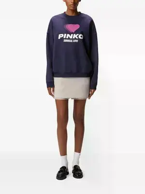Pinko Heart-print Crewneck Sweatshirt
