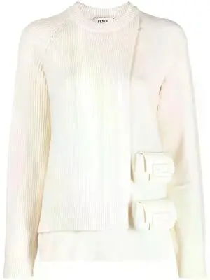 Fendi Layered Utility Pocket Jumper - Neutrals