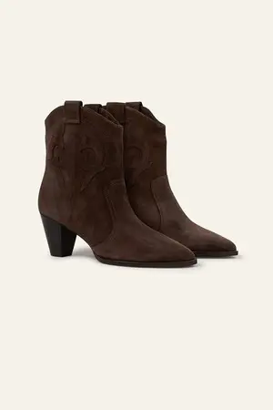 Ba&sh Casey Western Ankle Boots - Brown