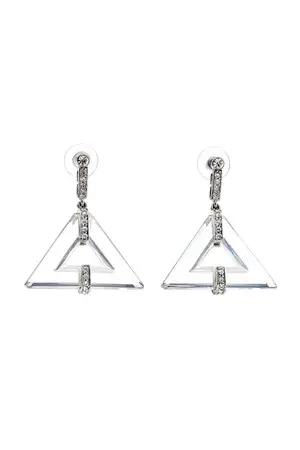 KENNETH JAY LANE Vintage Triangle Drop Pierced Earrings - Natural