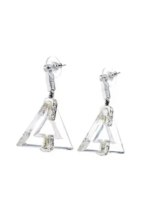 KENNETH JAY LANE Vintage Triangle Drop Pierced Earrings
