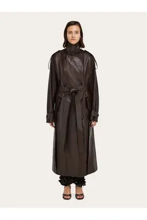 FERRAGAMO Nappa Leather Trench - Natural