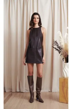 Saylor Damian Faux Leather Dress