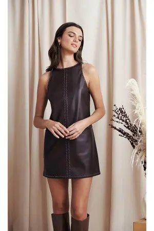 Saylor Damian Faux Leather Dress