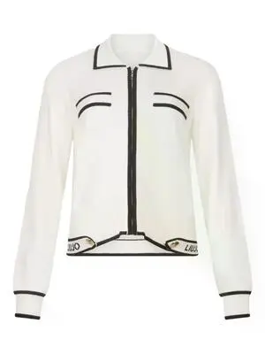 Liu Jo Zip-front Collared Cardigan - White