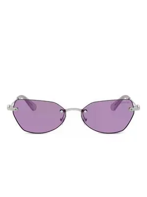 SWAROVSKI Crystal Embellished Rimless Sunglasses - Silver