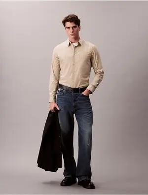 Calvin Klein Stripe Slim Stretch Button-down Shirt