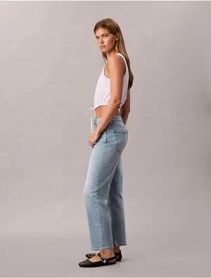 Calvin Klein Cropped High Rise Straight Jeans