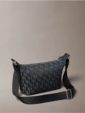 Calvin Klein Monogram Jacquard Shoulder Bag - Black / Grey