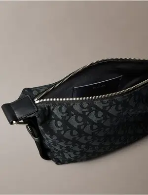 Calvin Klein Monogram Jacquard Shoulder Bag - Black / Grey